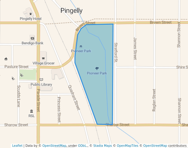 Pioneer Park in Pingelly | Map and Routes