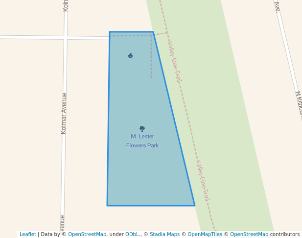 M. Lester Flowers Park in Lincolnwood | Map and Routes