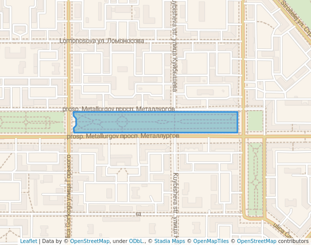 Большой сквер Металлургов in Magnitogorsk | Map and Routes