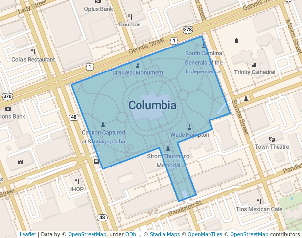 State House Park in Columbia | Map and Routes