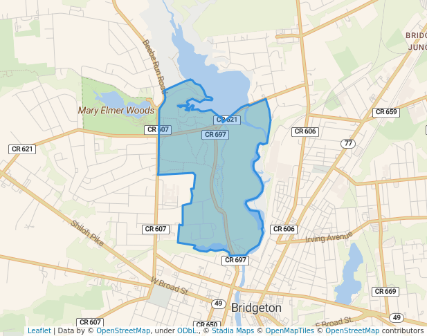 Bridgeton City Park in Bridgeton | Map and Routes