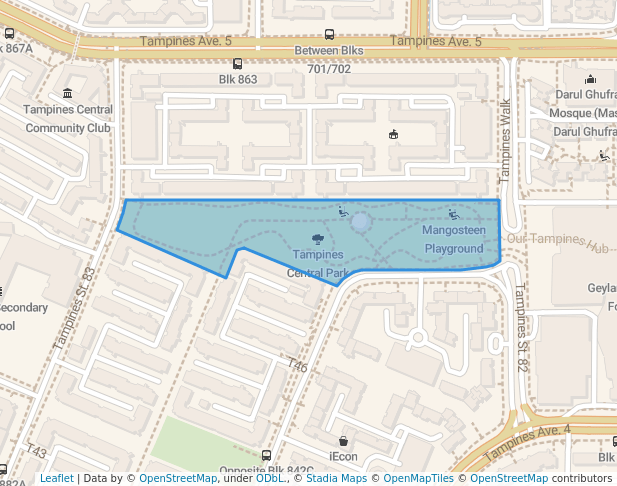 Tampines Central Park in Singapore | Map and Routes