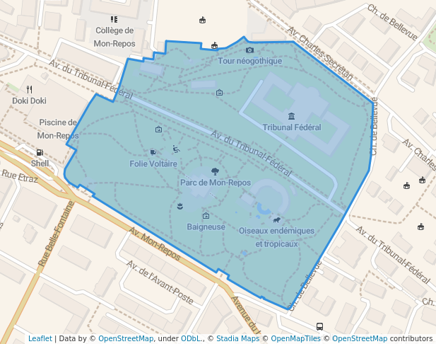 Parc de Mon-Repos in Lausanne | Map and Routes