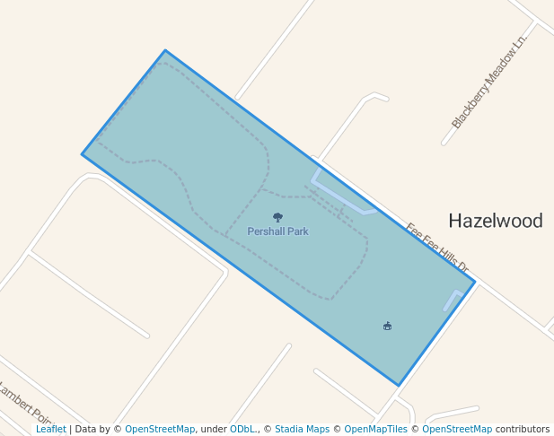 Pershall Park in Hazelwood | Map and Routes