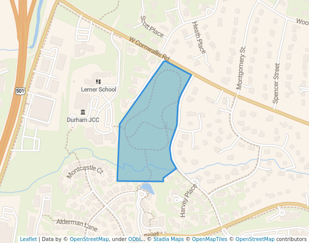 Cornwallis Road Park in Durham | Map and Routes
