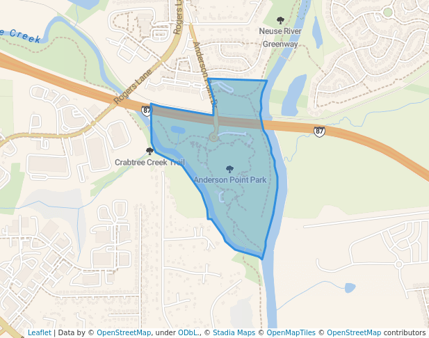 Anderson Point Park in Raleigh | Map and Routes