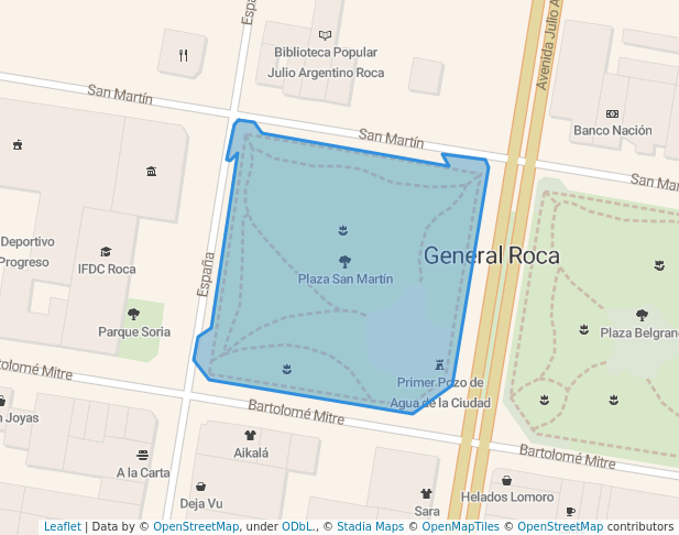 Plaza San Martín in General Roca | Map and Routes