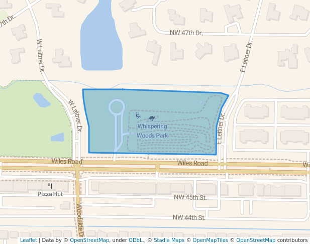 Whispering Woods Park in Coral Springs | Map and Routes