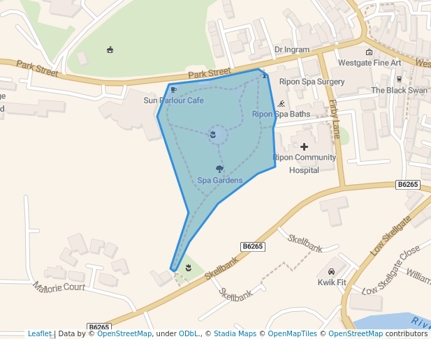 Spa Gardens in Ripon | Map and Routes