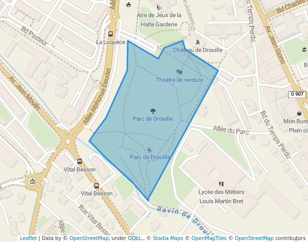 Parc de Drouille in Manosque | Map and Routes