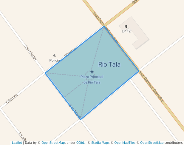 Plaza Principal de Rio Tala in Río Tala | Map and Routes