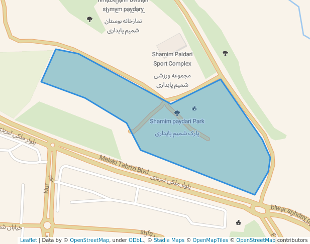 Shamim paydari Park in Tabriz | Map and Routes