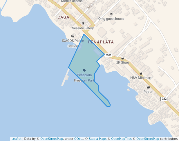 Peñaplata Freedom Park in Island Garden City of Samal | Map and Routes