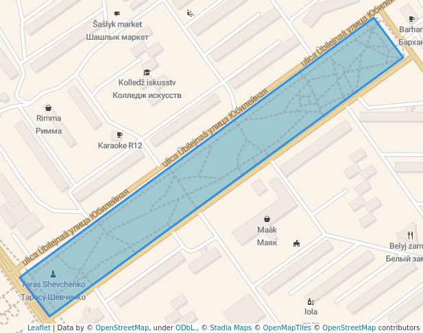 Alley of Taras Shevchenko in Aktau | Map and Routes