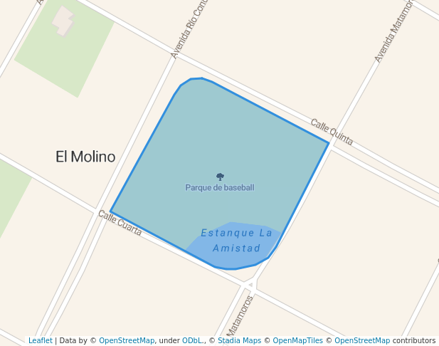 Parque de baseball in El Molino | Map and Routes