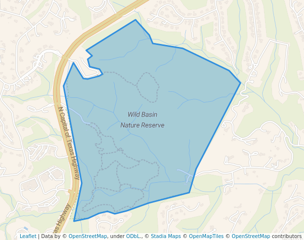 Wild Basin Nature Reserve in Austin | Map and Routes