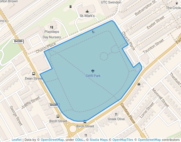 Faringdon Road Park in Swindon | Map and Routes