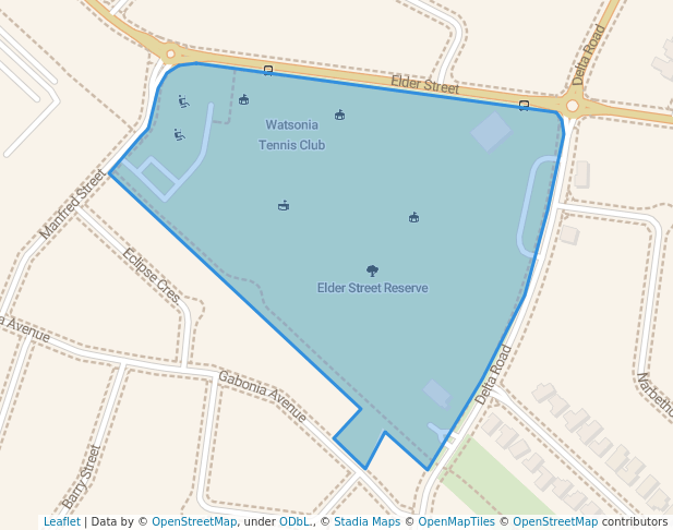 Elder Street Reserve in Watsonia | Map and Routes
