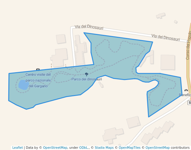 Parco dei dinosauri in Borgo Celano | Map and Routes
