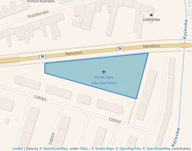 Bývalý starý židovský hřbitov in Kyjov | Map and Routes