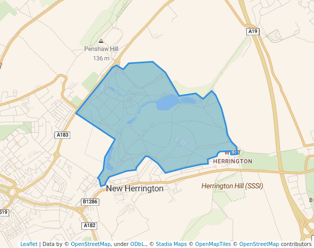 Herrington Country Park in New Herrington | Map and Routes