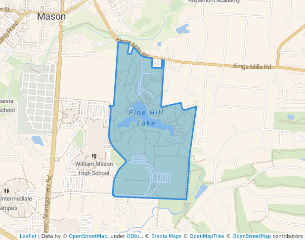 Corwin M. Nixon Pine Hill Lakes Park in Mason | Map and Routes