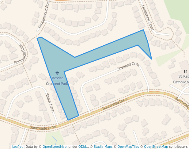 Camden Crescent Park in London | Map and Routes