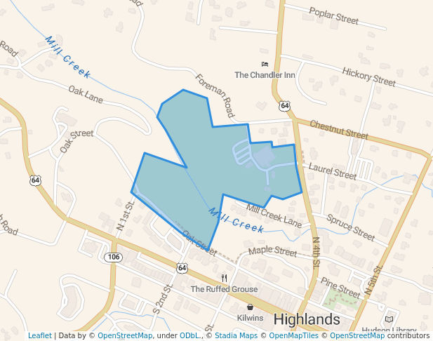 Highlands Recreation Park in Highlands | Map and Routes