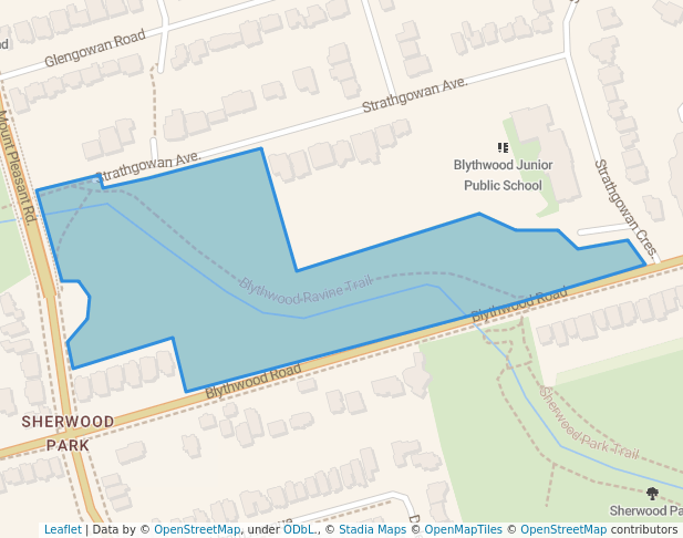 Blythwood Ravine Park in Toronto | Map and Routes