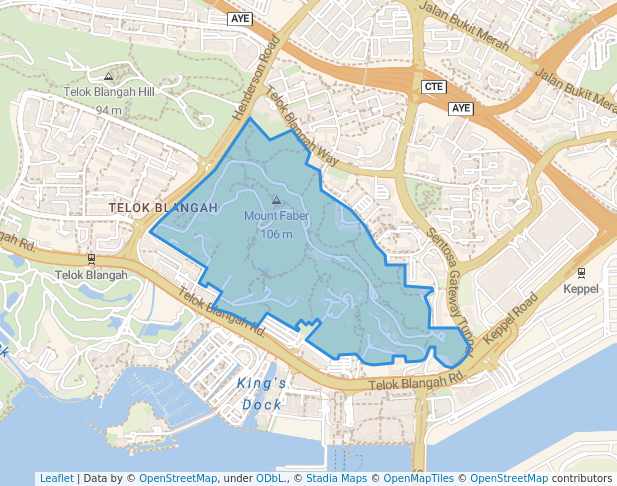 Mount Faber Park in Singapore | Map and Routes