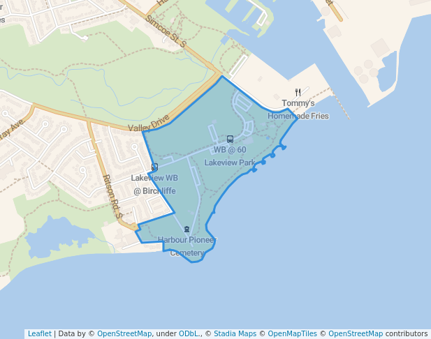 Lakeview Park in Oshawa | Map and Routes