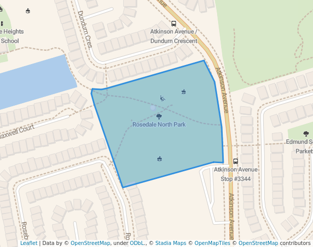 Rosedale North Park in Vaughan | Map and Routes