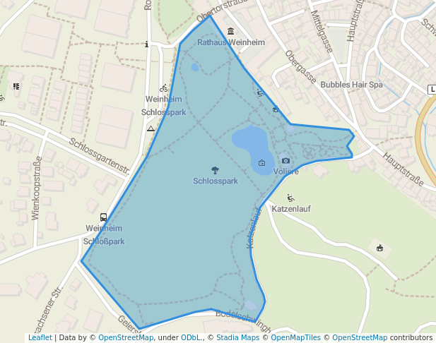 Schlosspark in Weinheim | Map and Routes