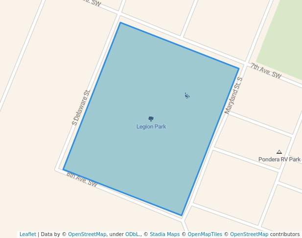 Legion Park in Conrad | Map and Routes