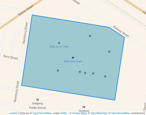 Billy Dunn Park in Gulgong | Map and Routes