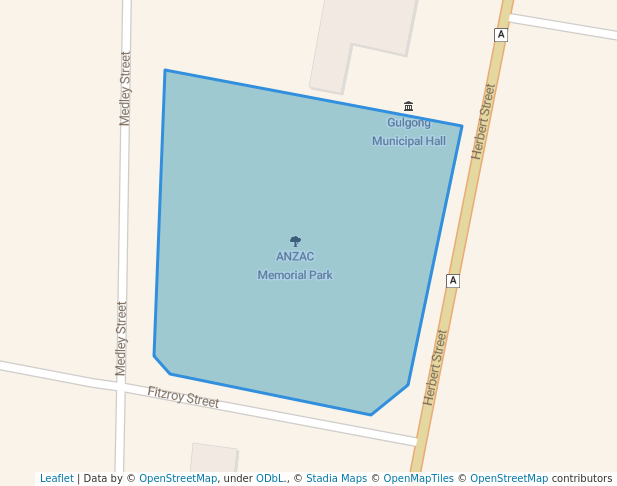 ANZAC Memorial Park in Gulgong | Map and Routes