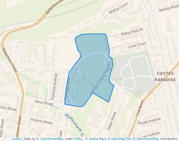 Dundas Driving Park in Hamilton | Map and Routes