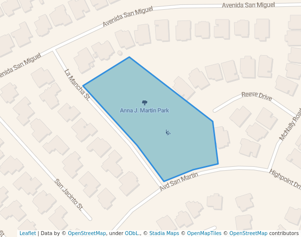 Anna J. Martin Park in La Mirada | Map and Routes