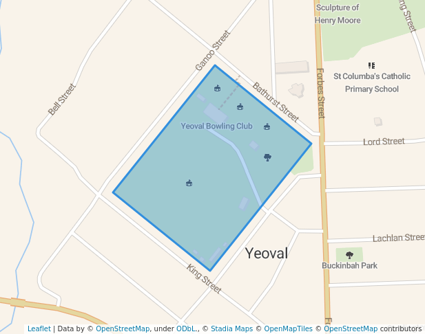 Yeoval Sportsground in Yeoval | Map and Routes