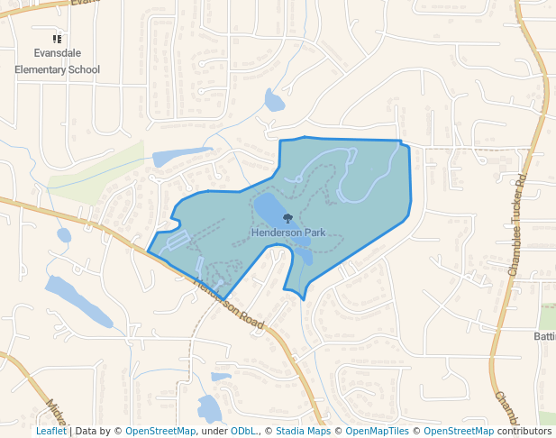 Henderson Park in Tucker | Map and Routes