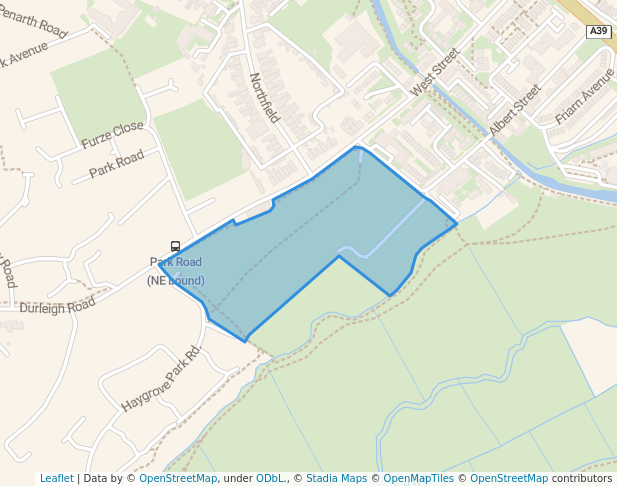 St Matthews Field in Bridgwater | Map and Routes