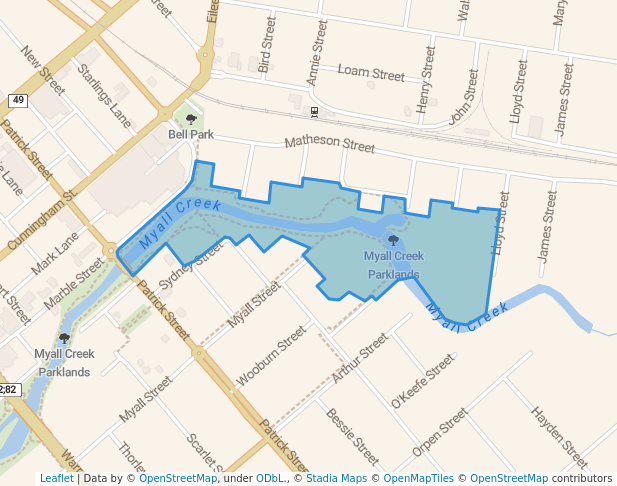 Myall Creek Parklands in Dalby | Map and Routes