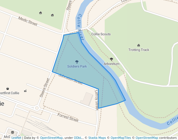 Soldiers Park in Collie | Map and Routes