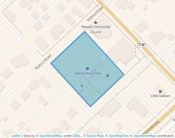 Walnut Street Park in Waverly | Map and Routes