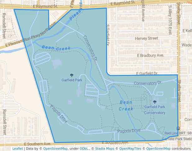 Garfield Park in Indianapolis | Map and Routes