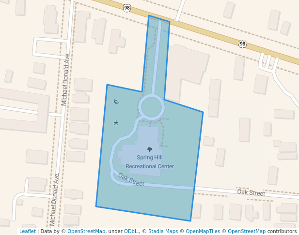 Spring Hill Recreational Center in Mobile | Map and Routes