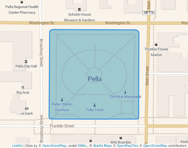 Central Park in Pella | Map and Routes