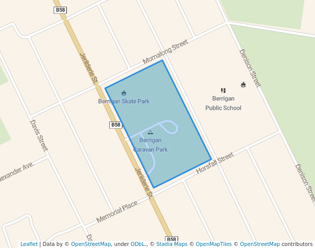 Hayes Park in Berrigan | Map and Routes