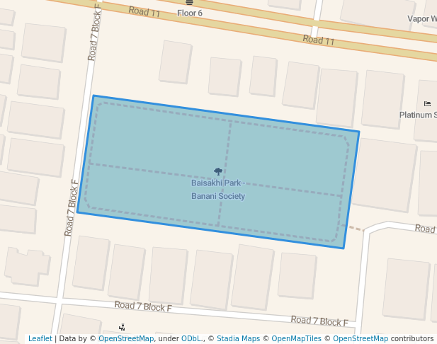 Baisakhi Park - Banani Society in Dhaka | Map and Routes