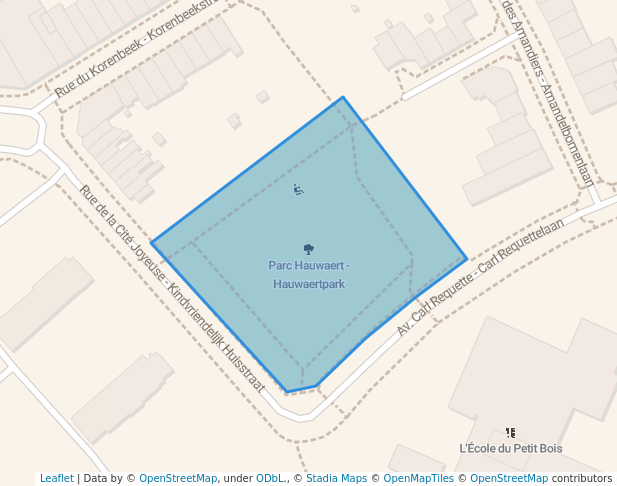 Parc Hauwaert - Hauwaertpark in Molenbeek-Saint-Jean | Map and Routes